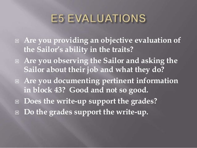 Navy Evaluation and Fitness Report Writing