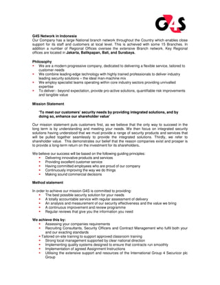 G4S Security Services - Company Profile G4S | PDF