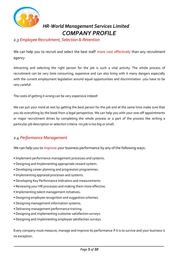 HR-World Company Profile (Full Copy) | DOC