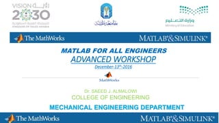 ADVANCED WORKSHOP IN MATLAB | PPT