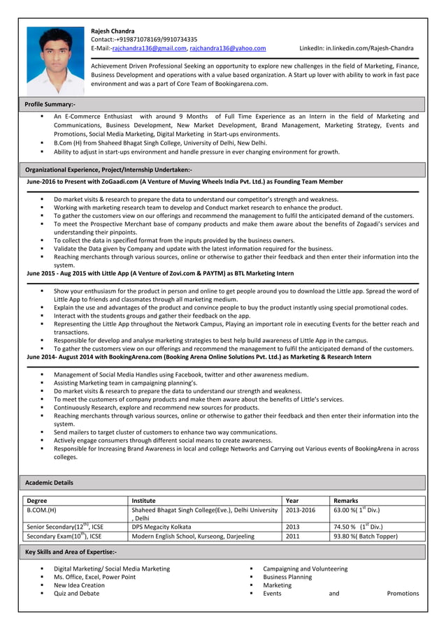 Rajesh Chandra CV | PDF