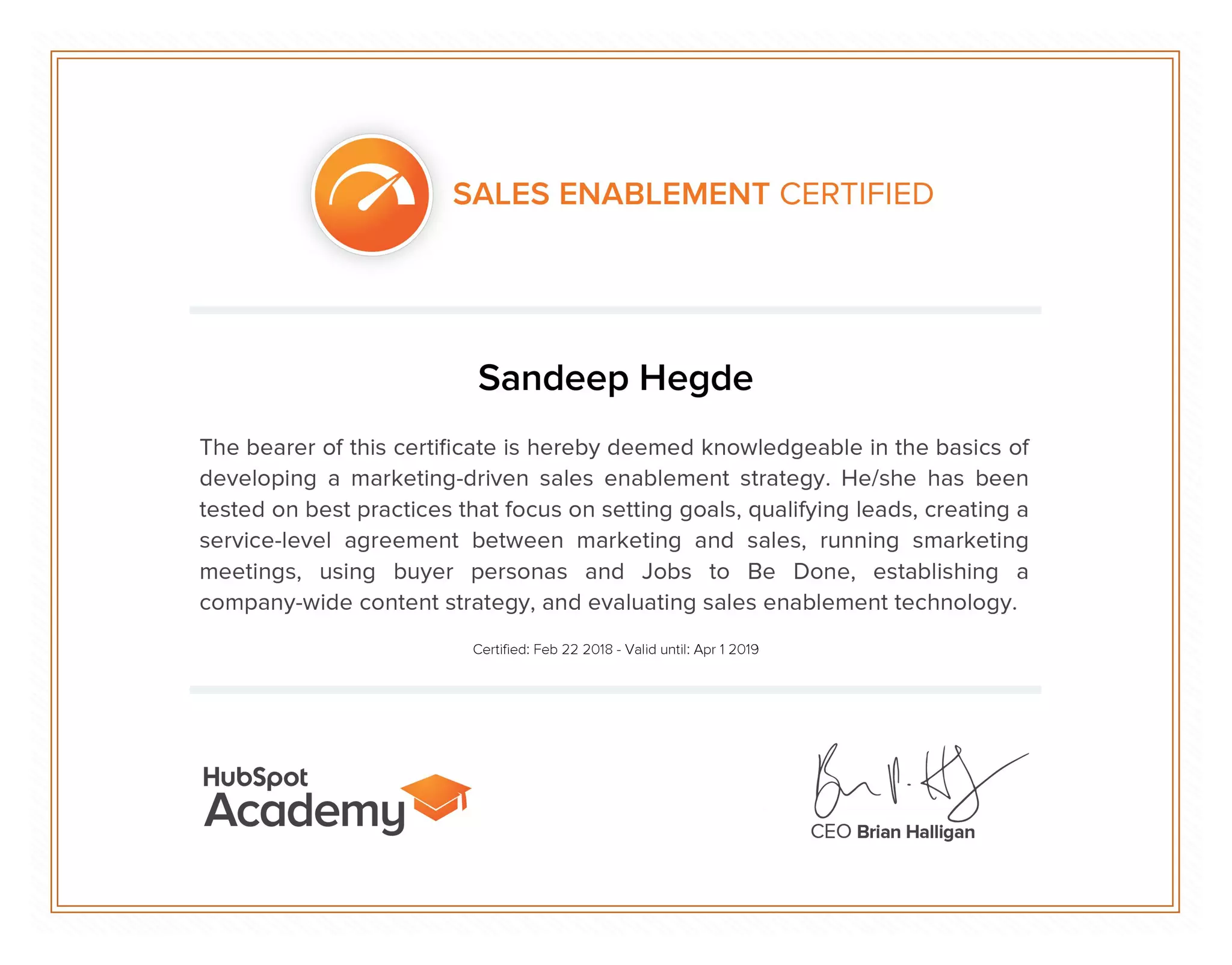 SALES ENABLEMENT CERTIFIED | PDF