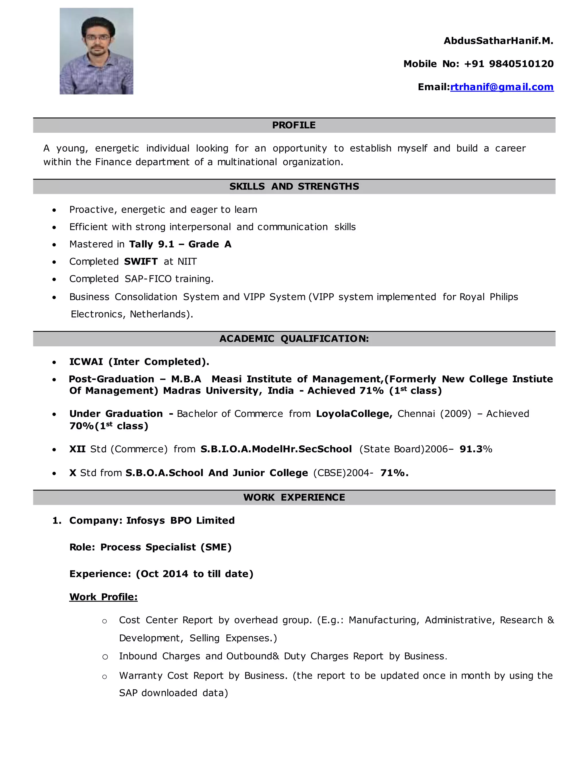 Hanif new resume | PDF