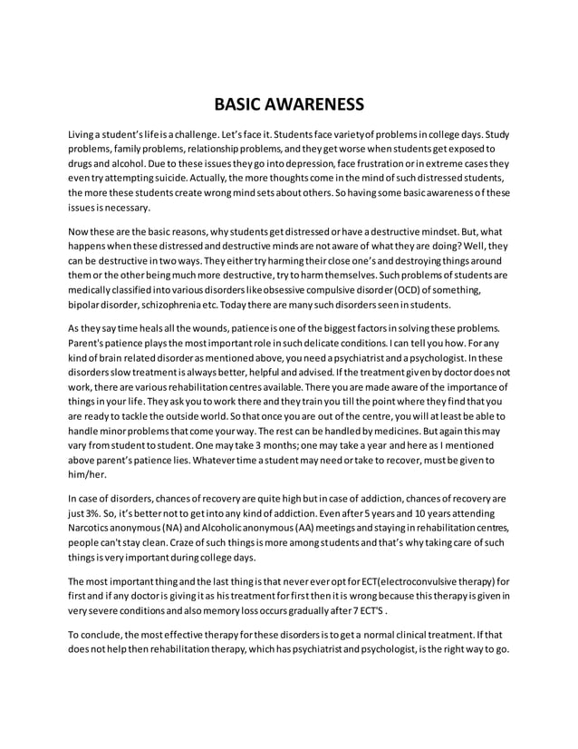 Basic Awareness | PDF