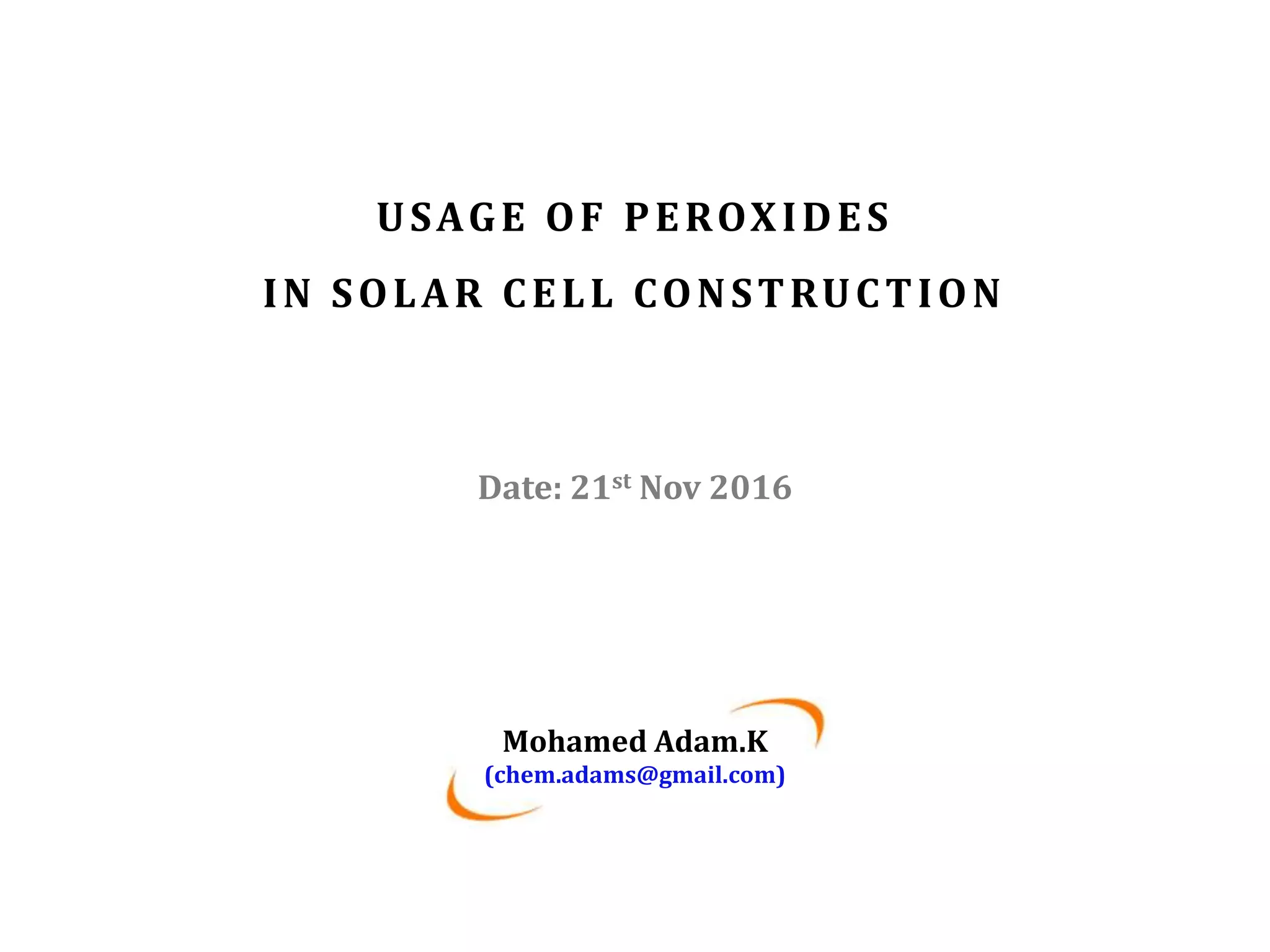 Peroxides & Photovoltaic | PPT