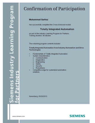 SIEMENS Certification | PDF