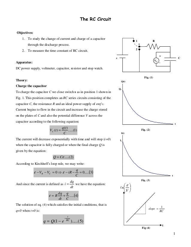 Rc circuit experiment report - dearpasa