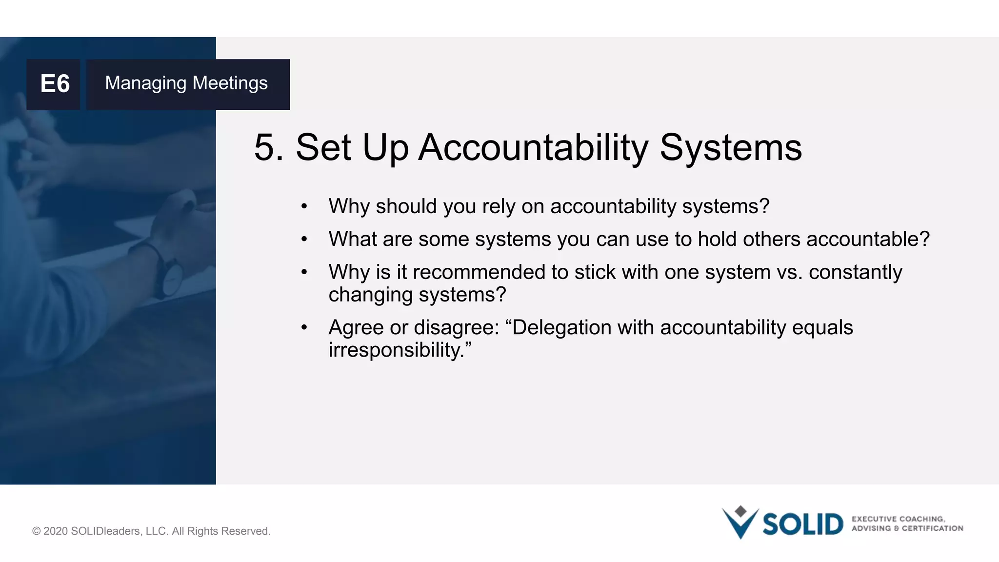 Executive Execution - E6: Managing Meetings | PPT