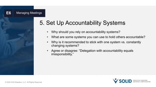 Executive Execution - E6: Managing Meetings | PPT