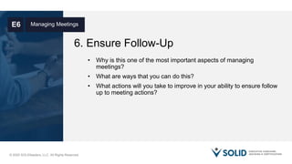 Executive Execution - E6: Managing Meetings | PPT