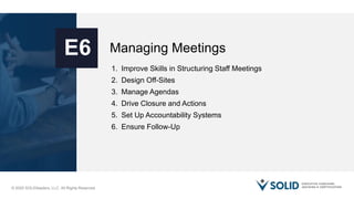 Executive Execution - E6: Managing Meetings | PPT