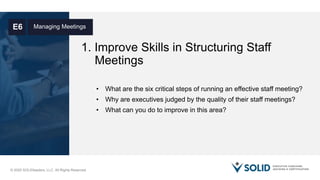 Executive Execution - E6: Managing Meetings | PPT