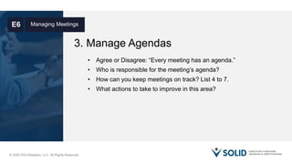 Executive Execution - E6: Managing Meetings | PPT