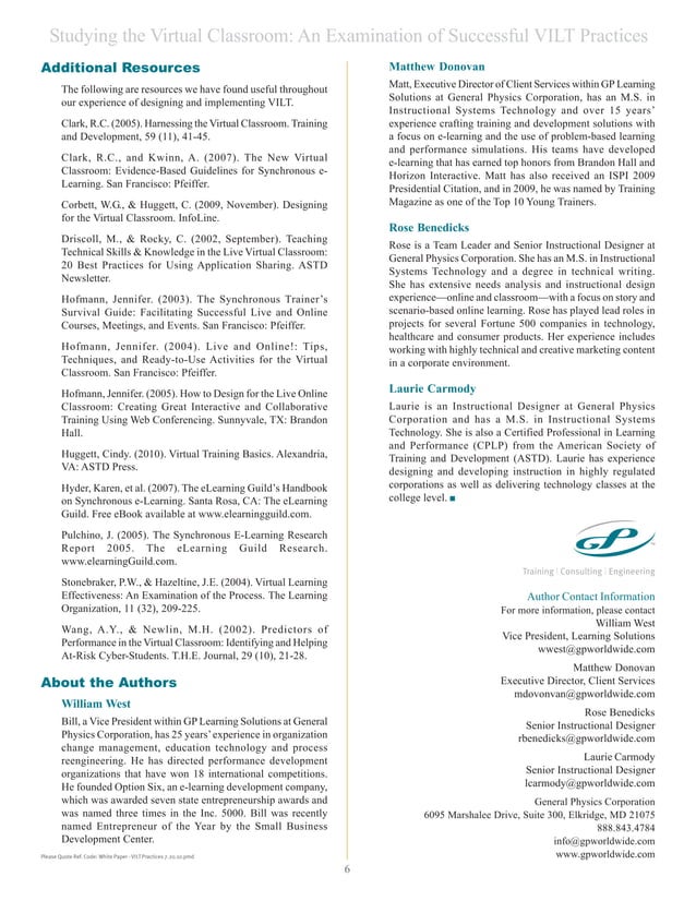 7 - Examination of Successful VILT Practices | PDF