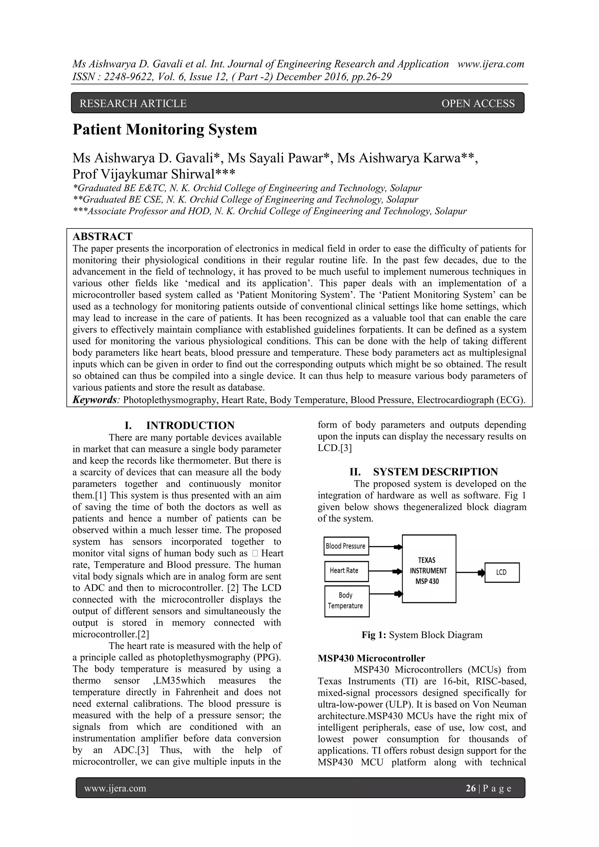 Patient Monitoring System | PDF