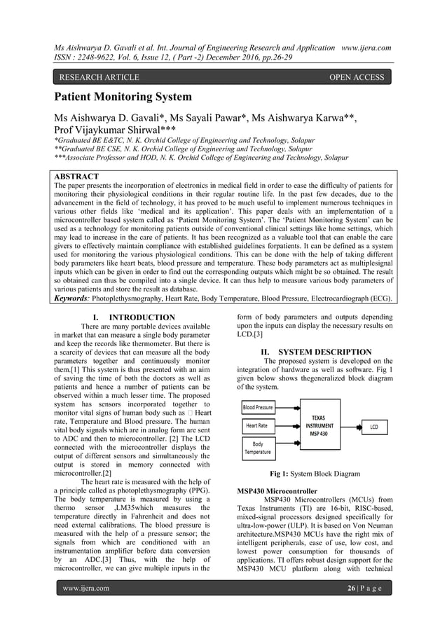 Patient Monitoring System | PDF