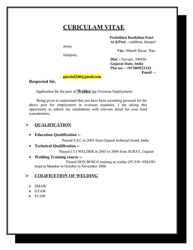 PRAFUL PATEL RESUME | PDF