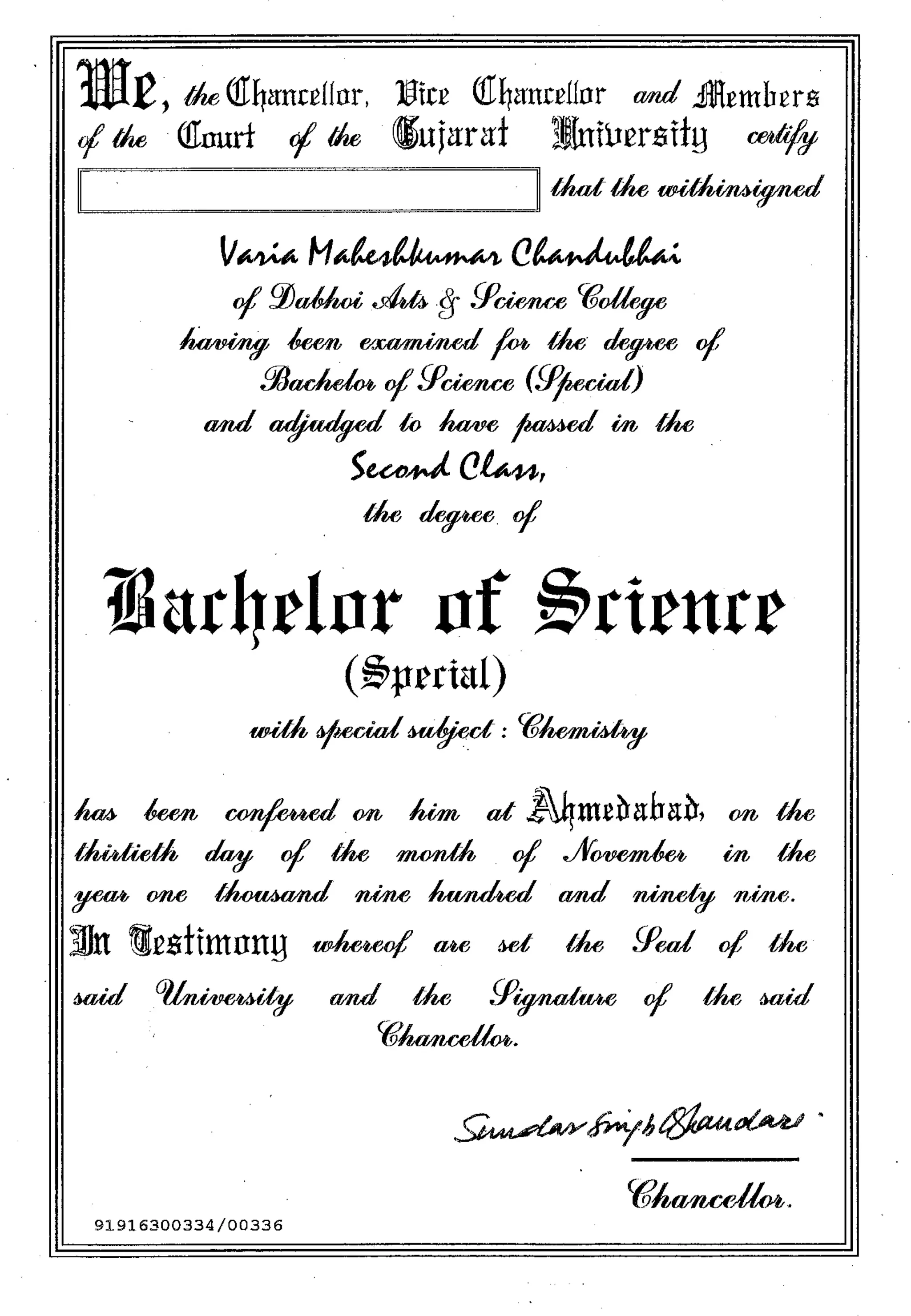 BSc Degree Certificate | PDF