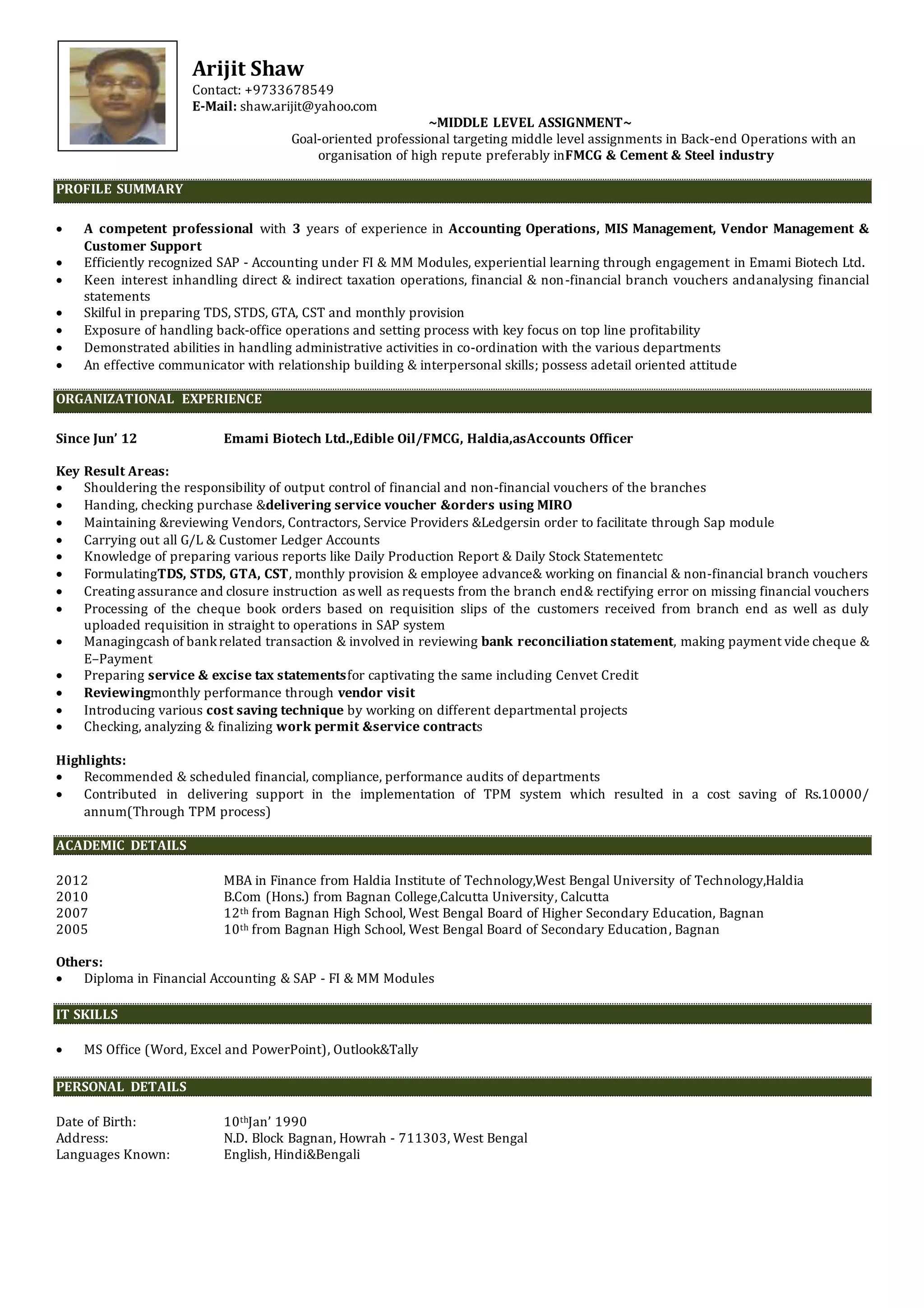 My New Resume updated on 27.05.2015