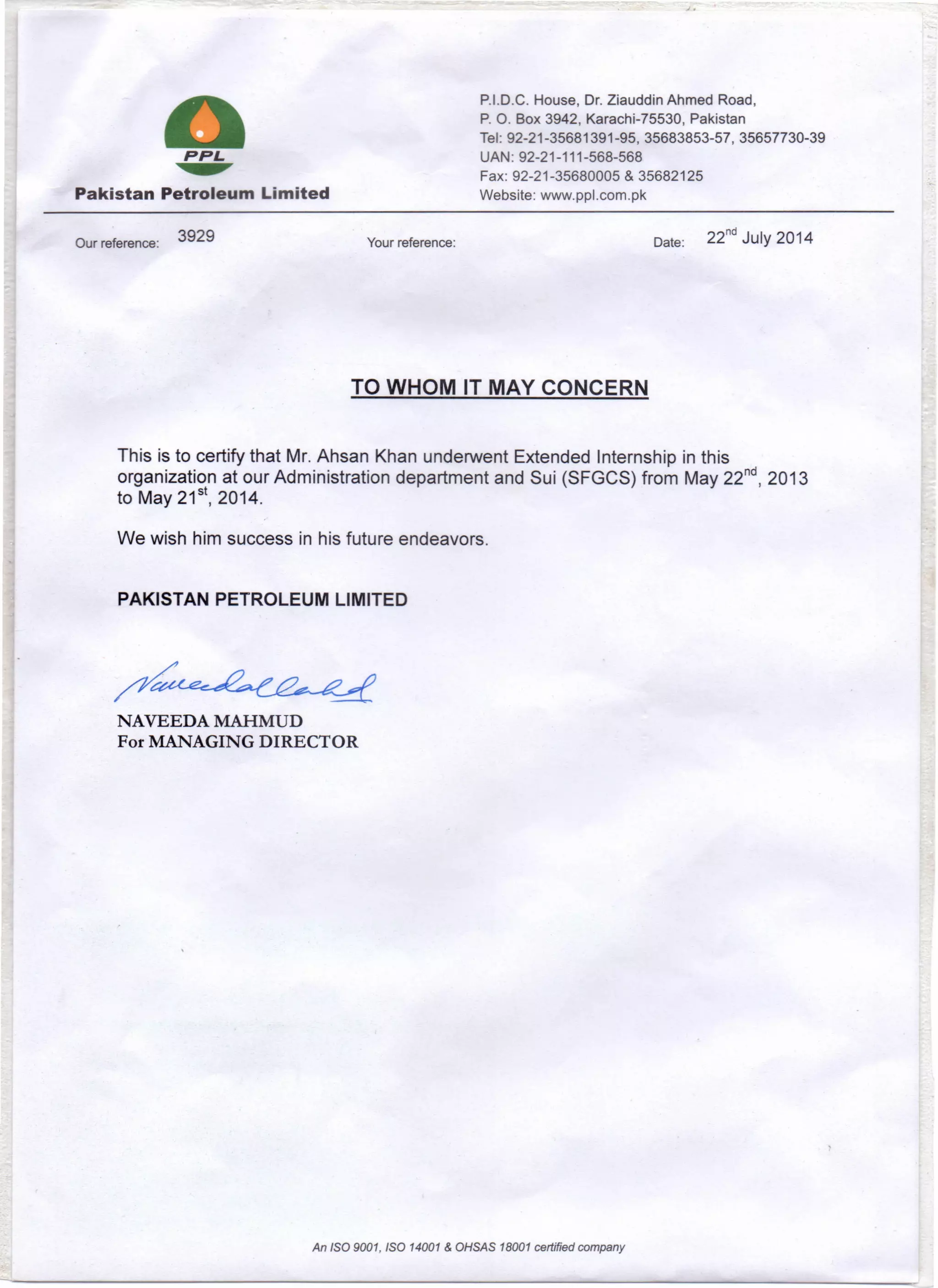 Experience letter of PPL | PDF