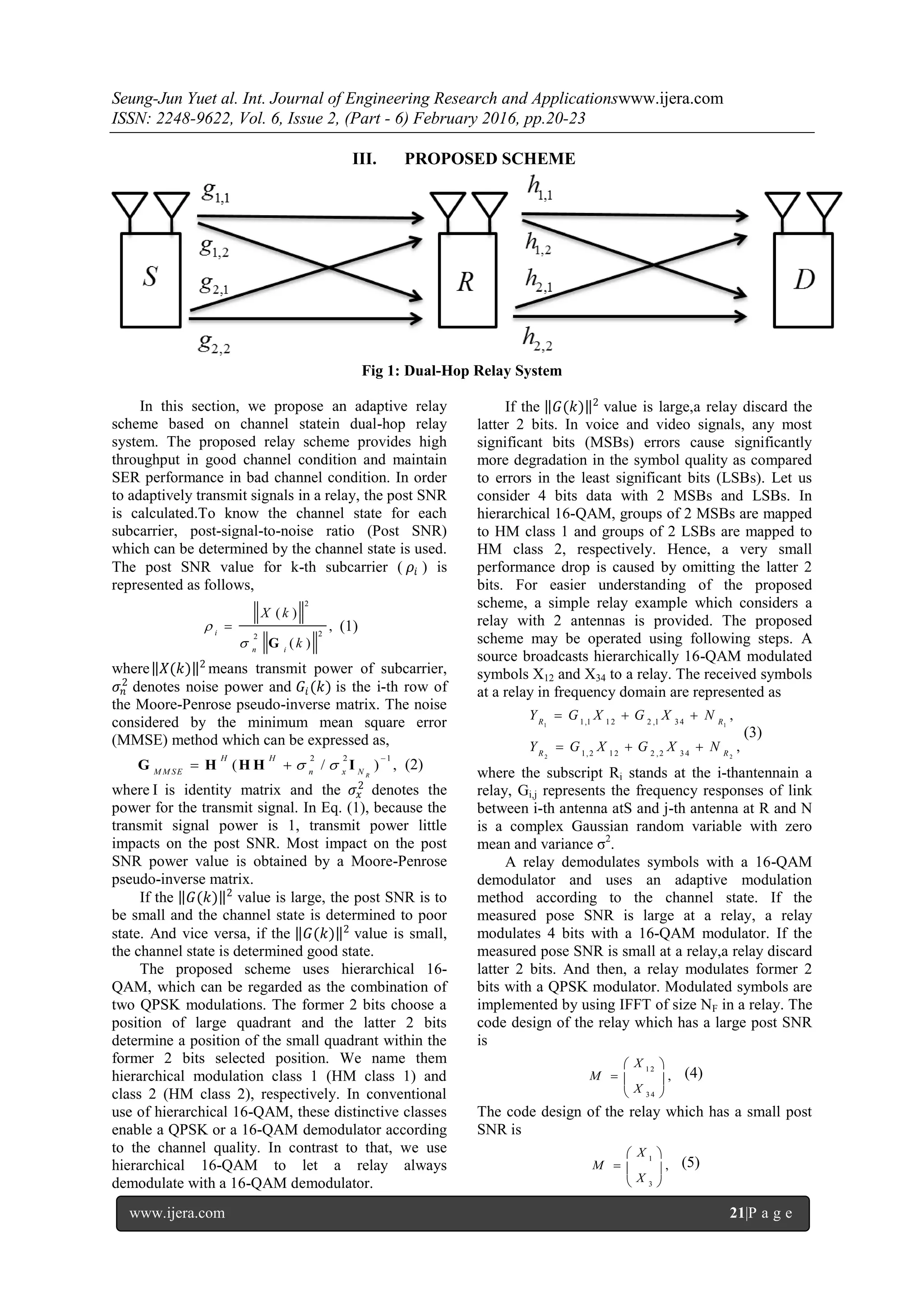 Adaptive Relay Scheme Based on Channel State in Dual-Hop System | PDF