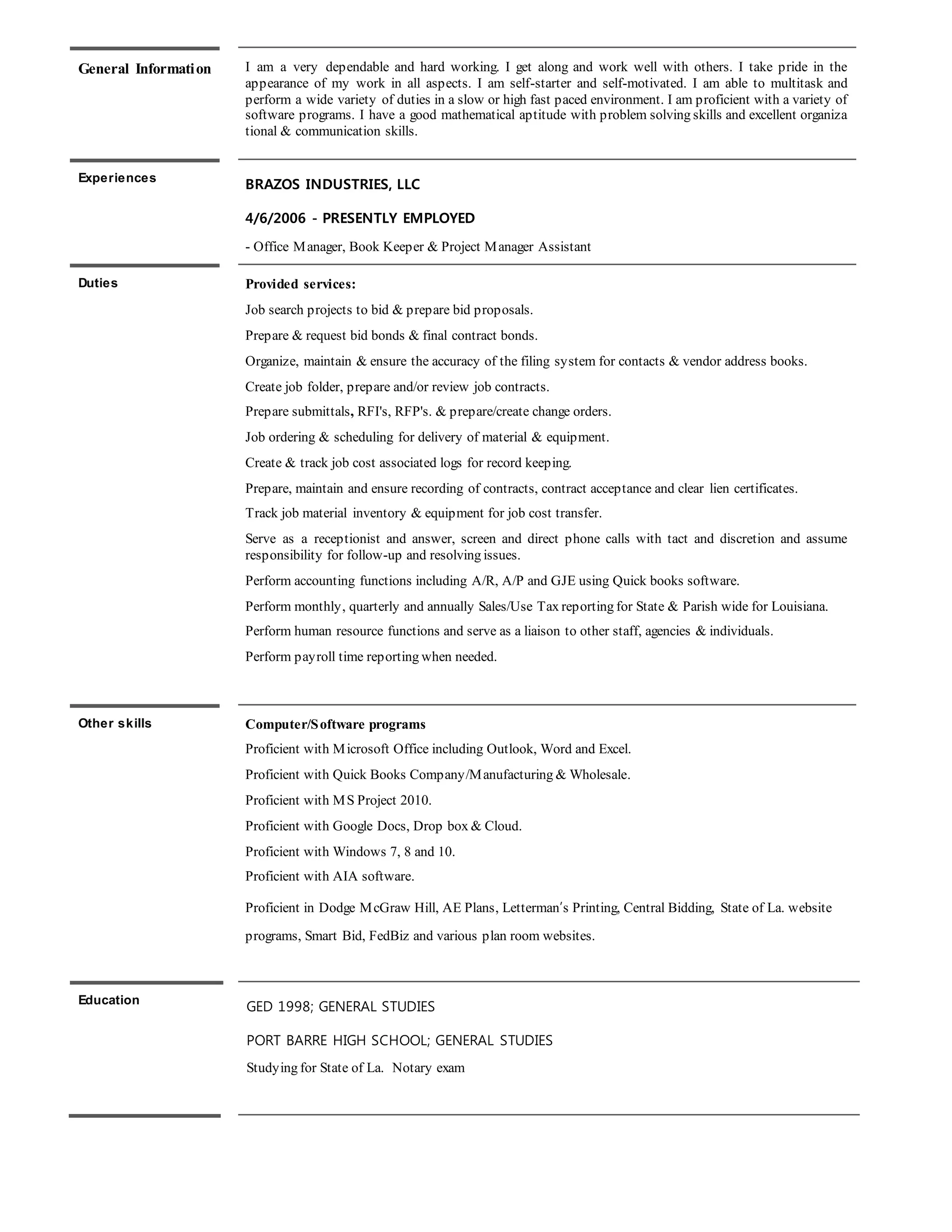 Work Experience | PDF