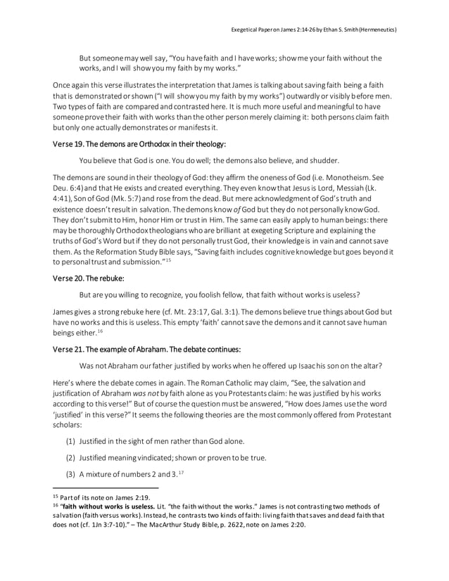 Exegetical Paper on James 2,14-26 | DOCX | Christianity | Religion ...