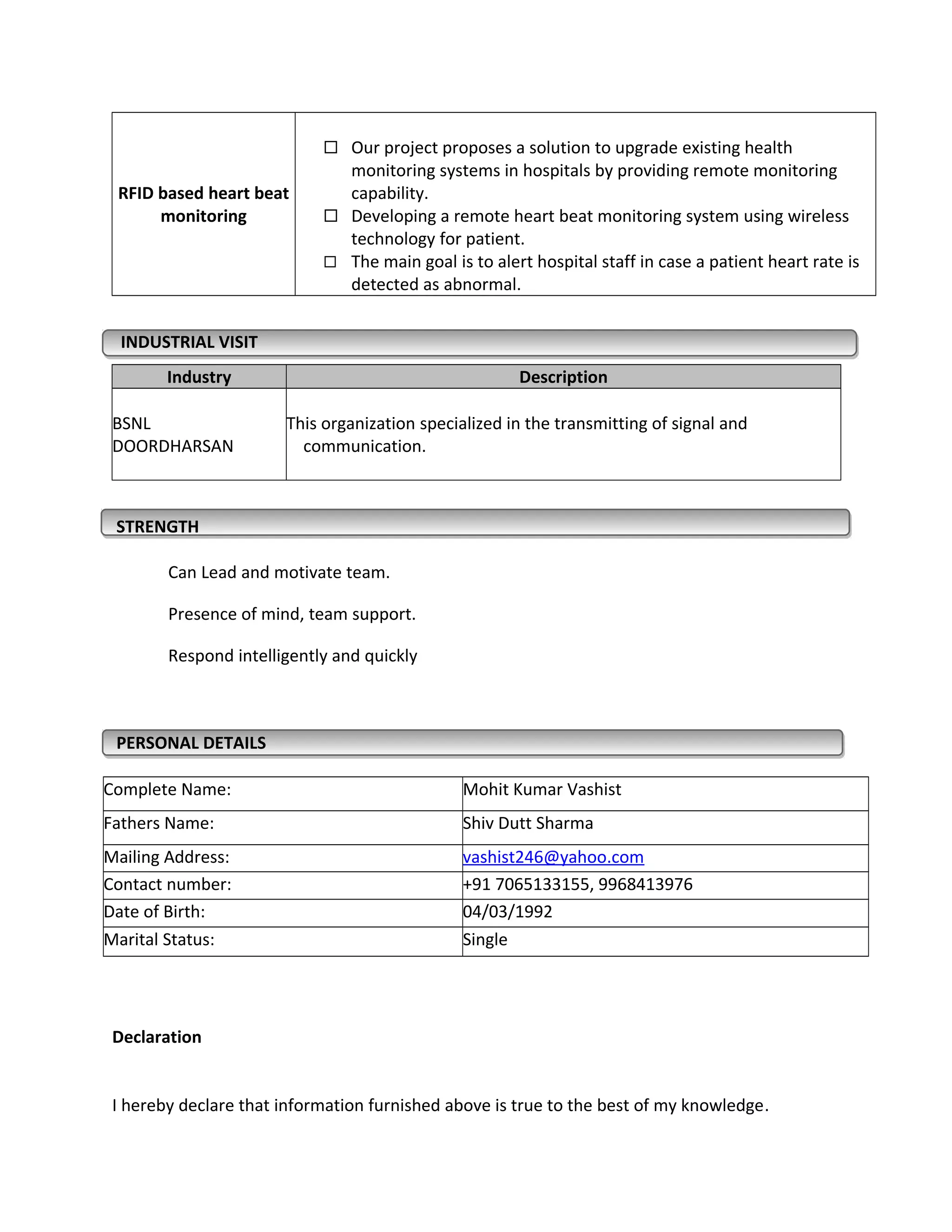 MOHIT CV (1) | DOC