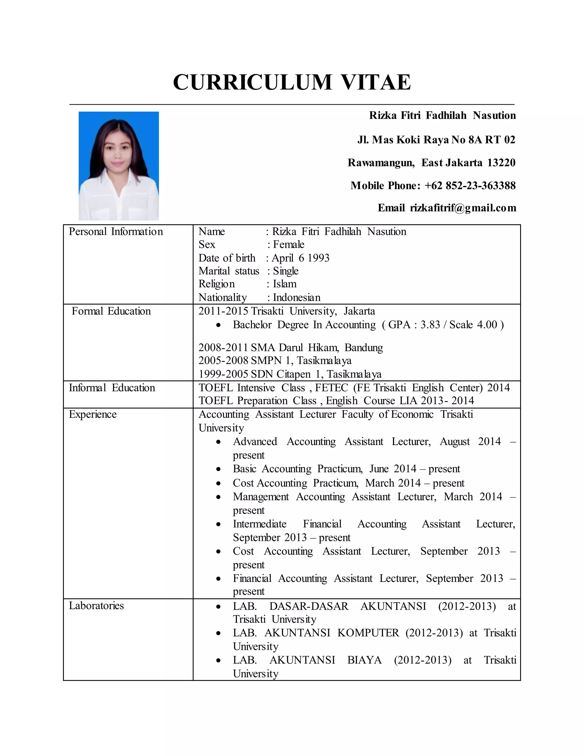 CURRICULUM VITAE-Rizka Fitri F N | DOCX