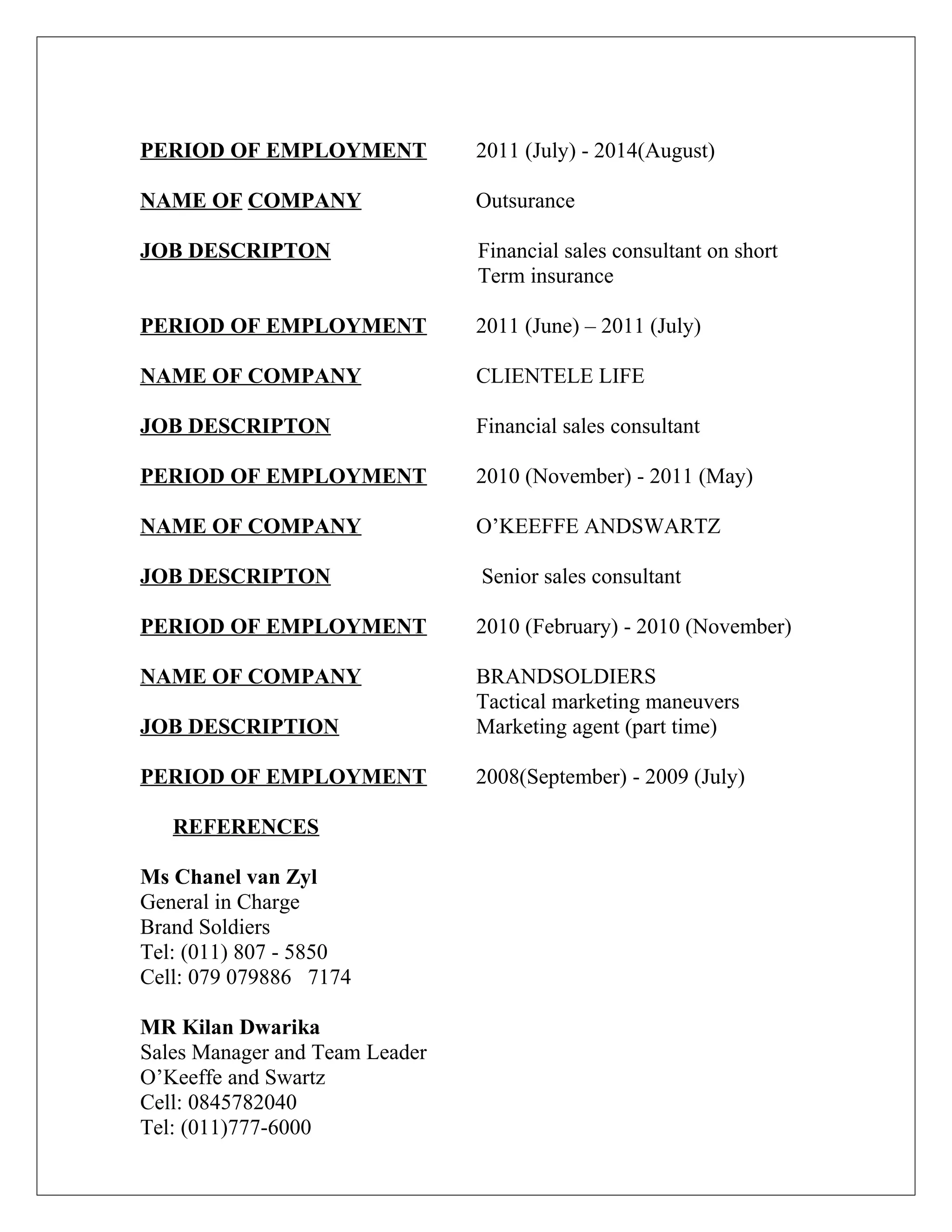 CV Elias Makhoali updated | DOC