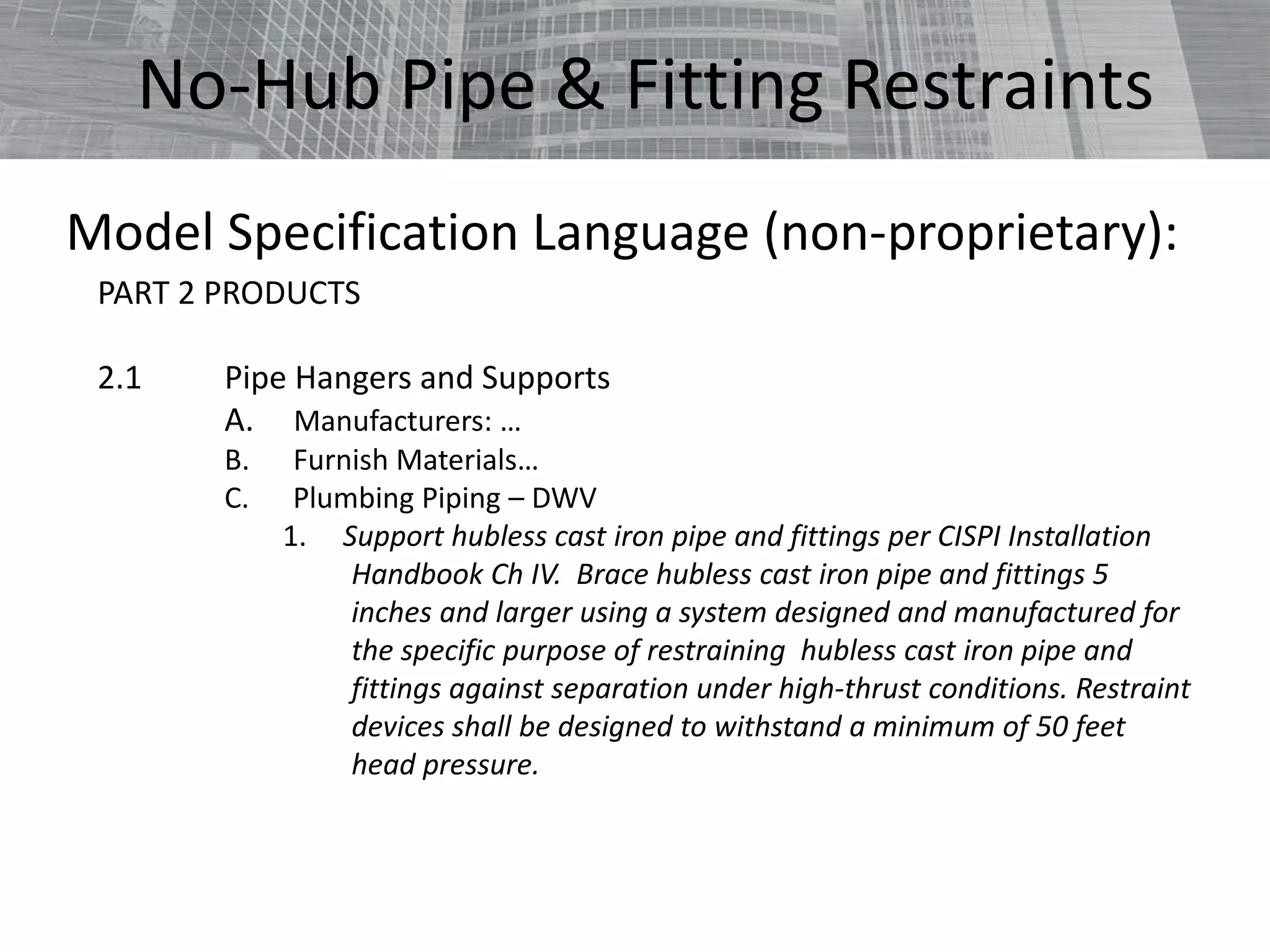 ASPE CEU Pipe Hangers and Supports | PDF