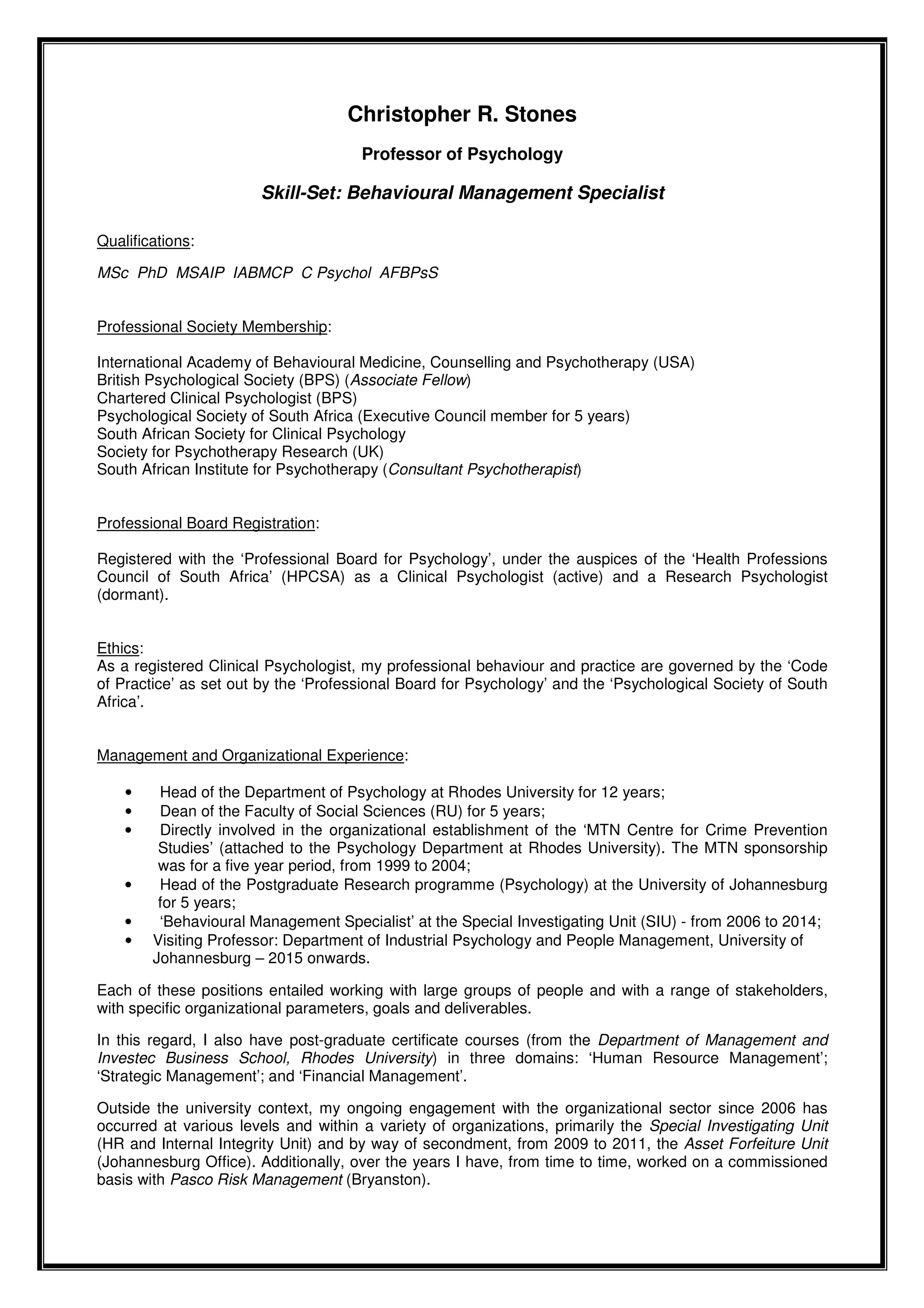 Skill Set - C R Stones | PDF