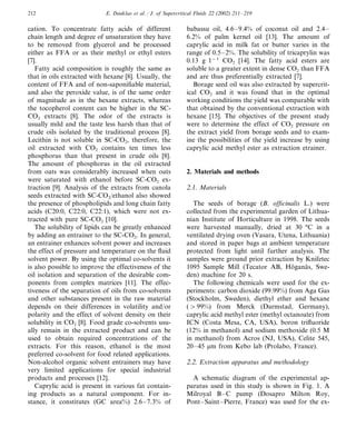 Supercritical extraction of borage (Borago officinalis L.) seeds with ...