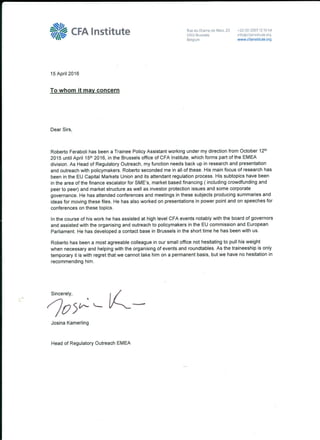 CFA REFERENCE LETTER0001 | PDF