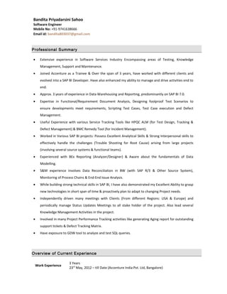 Bandita Sahoo_Resume | PDF