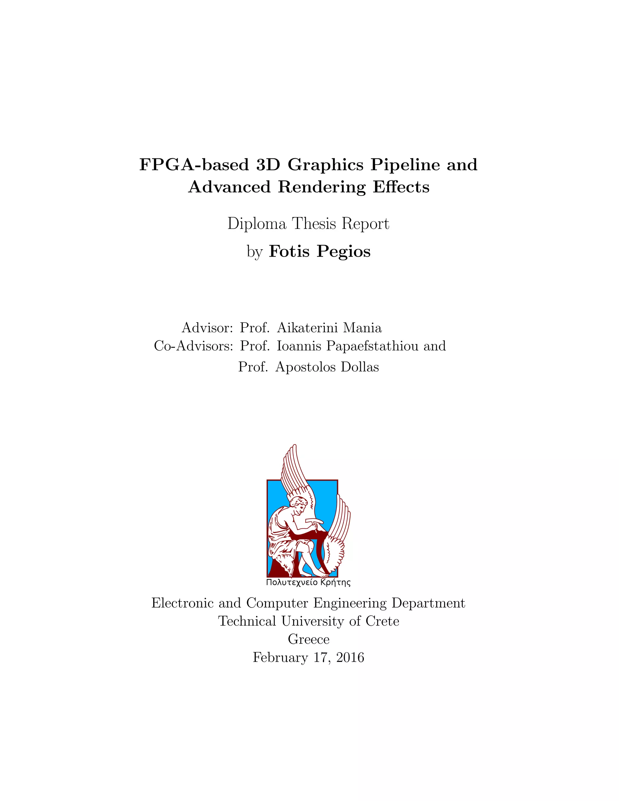 FPGA-based 3D Graphics Pipeline and Advanced Rendering Effects | PDF