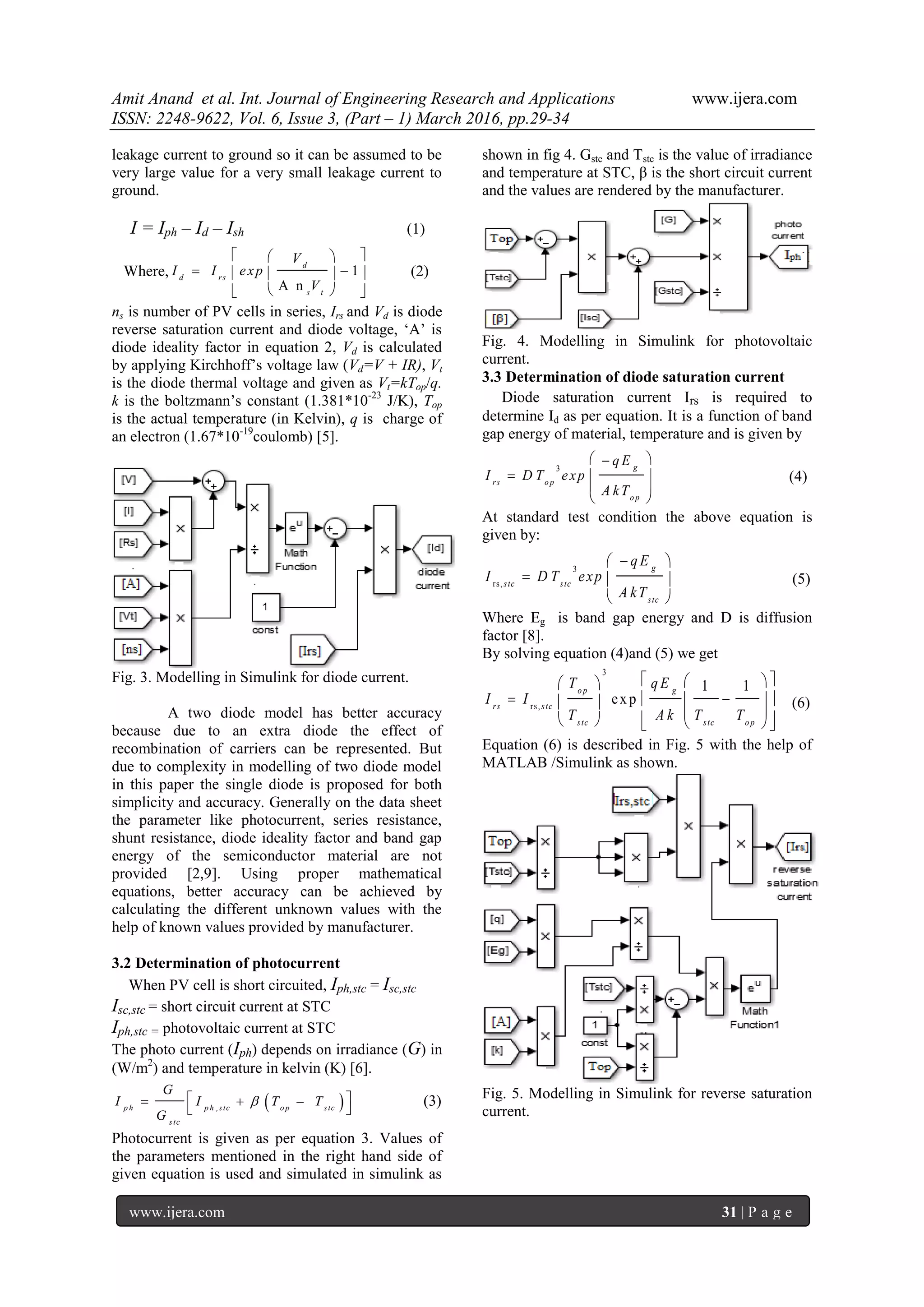 Modelling and Analysis of Single Diode Photovoltaic Module using MATLAB ...