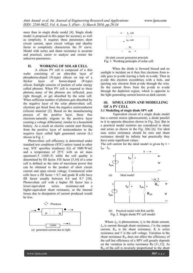 Modelling And Analysis Of Single Diode Photovoltaic Module Using Matlab Simulink Pdf