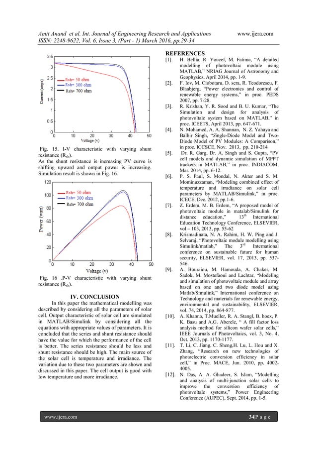 Modelling And Analysis Of Single Diode Photovoltaic Module Using Matlab Simulink Pdf