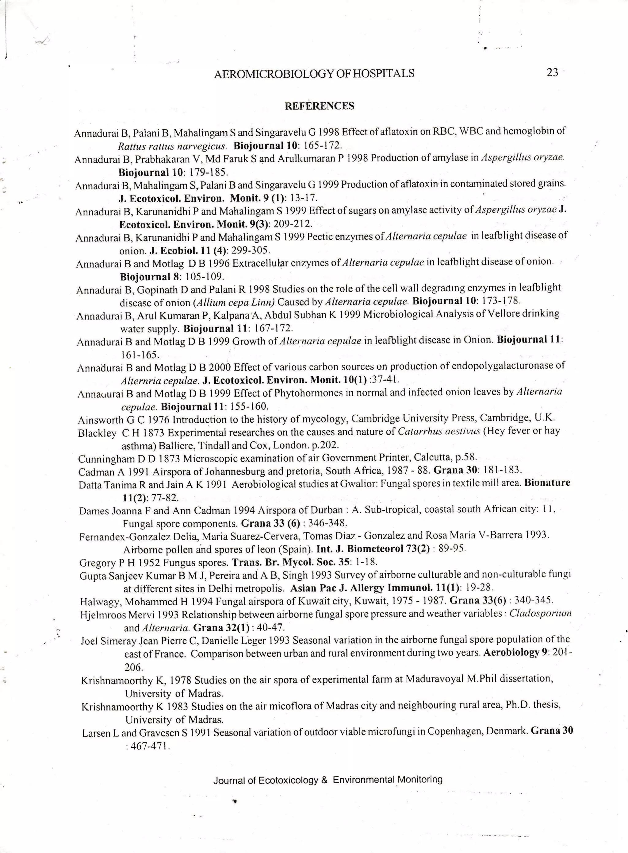 19.Aeromicrobiology of Hospitals in Kanchipuram municipality | PDF