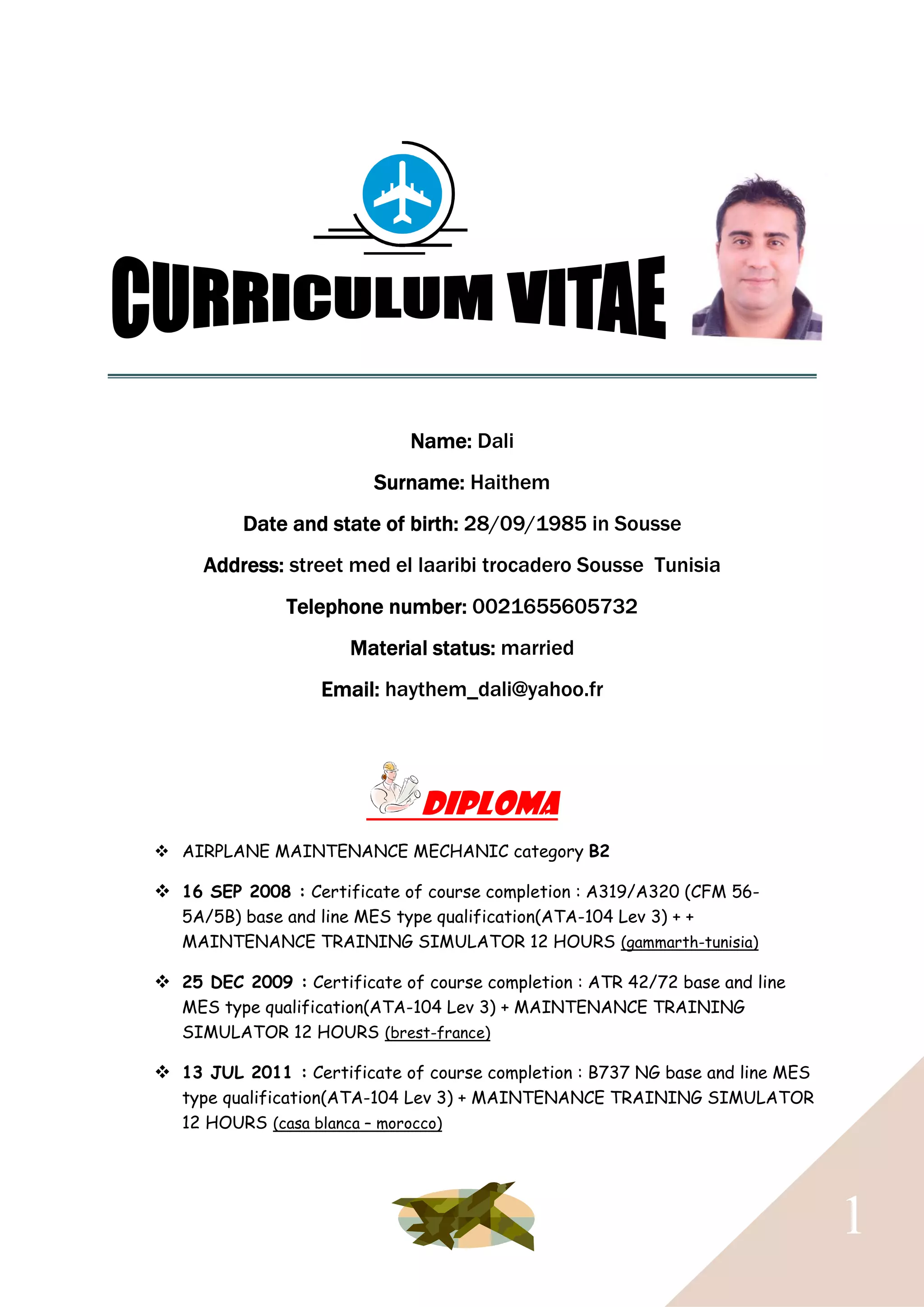 Curriculum vitae haythem new1 | PDF