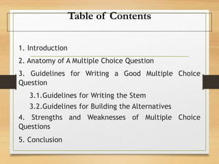 Designing a Multiple Choice Question | PPTX | Standardized Testing ...