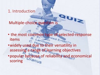 Designing a Multiple Choice Question | PPTX | Standardized Testing ...