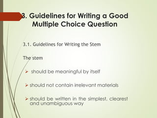 Designing a Multiple Choice Question | PPTX | Standardized Testing ...
