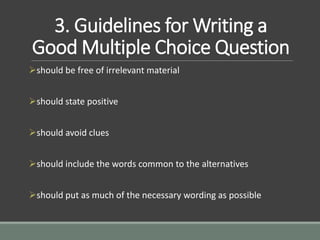 Designing a Multiple Choice Question | PPTX
