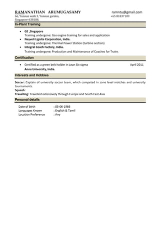 Ramanathan_Mechanical_Resume_2016 | PDF
