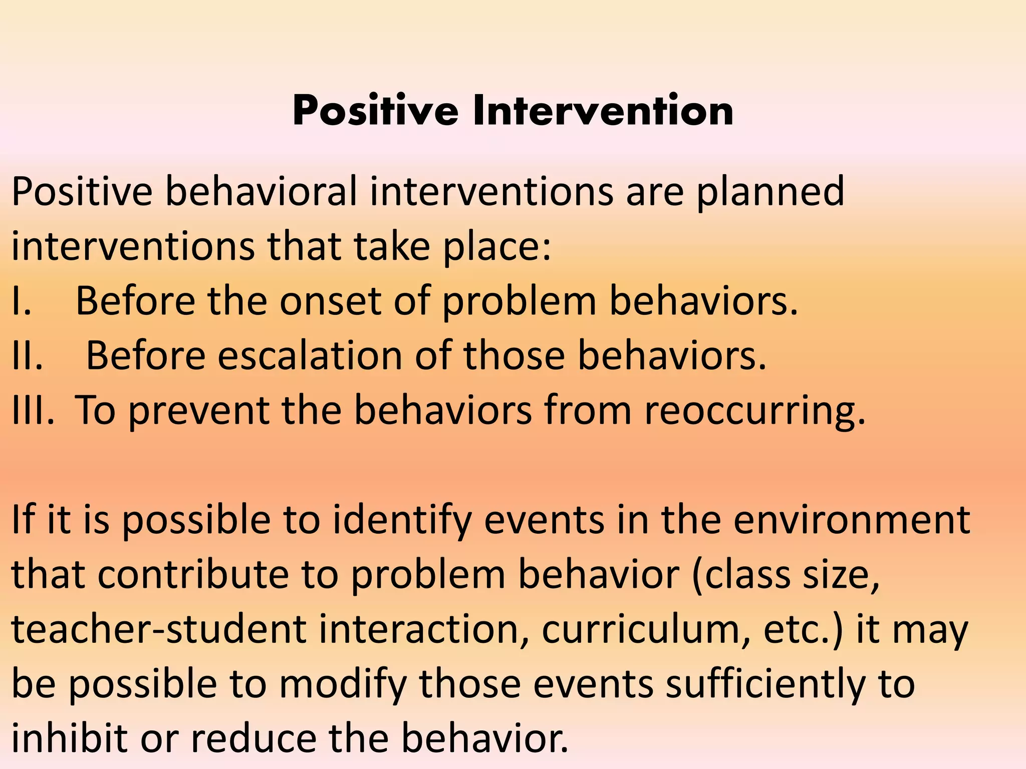 Behaviour Intervention | PPTX