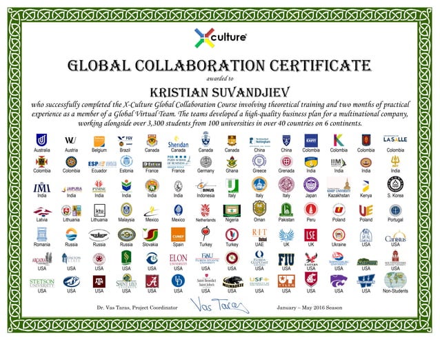 X-Culture Certificate | PPT