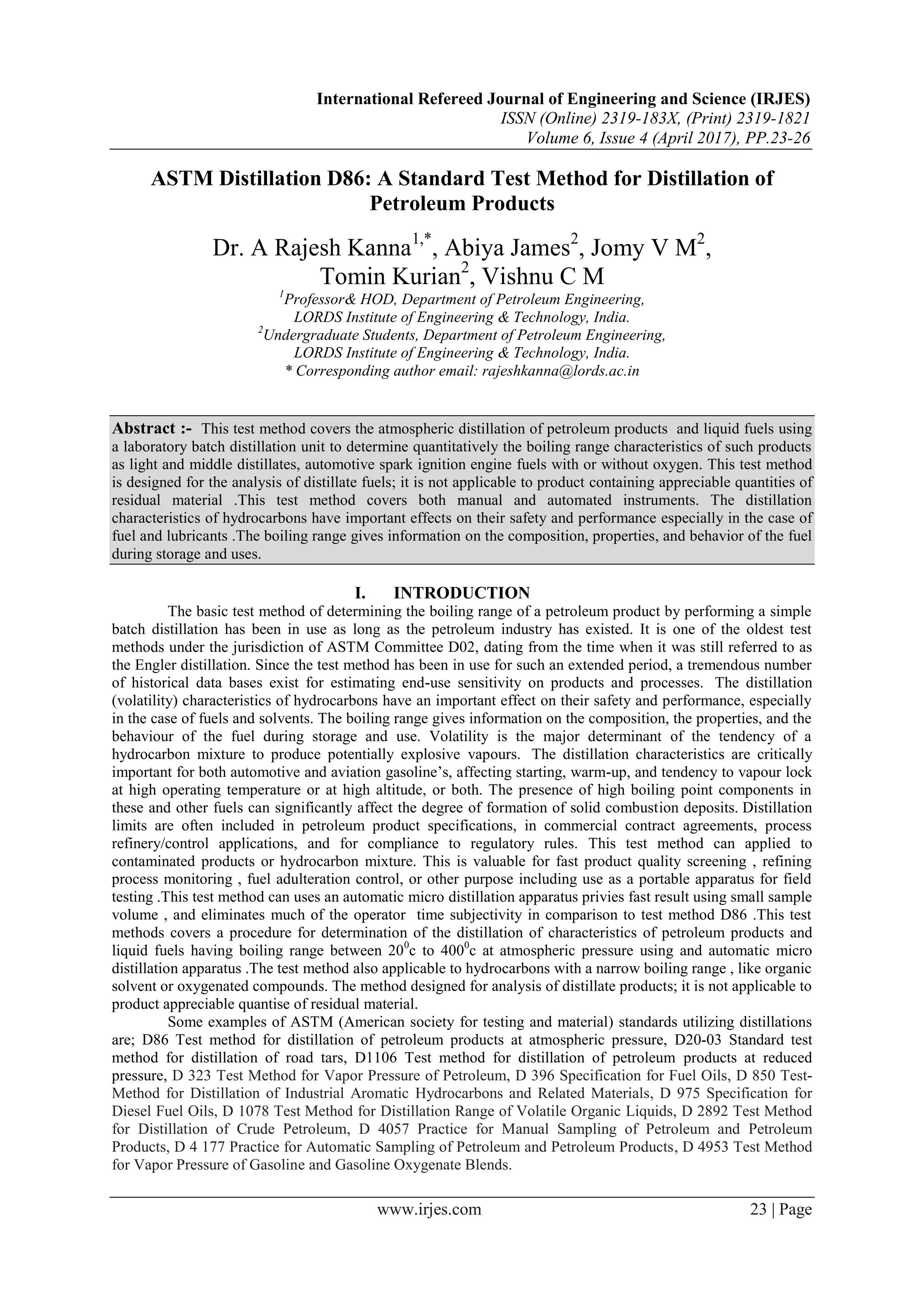 ASTM Distillation D86: A Standard Test Method for Distillation of ...