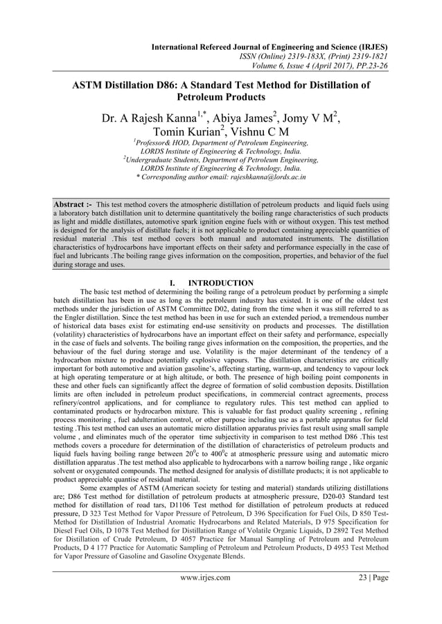ASTM Distillation D86: A Standard Test Method for Distillation of ...